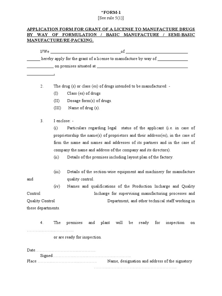 Application Form Grant of A License | PDF