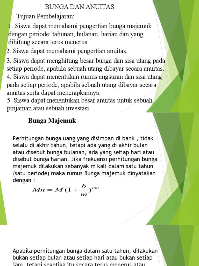 Pengertian dan Rumus Bunga Anuitas | PDF