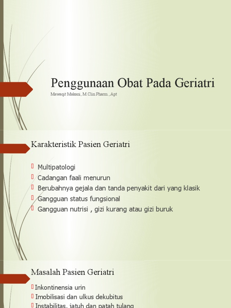 Penggunaan Obat Pada Geriatri | PDF