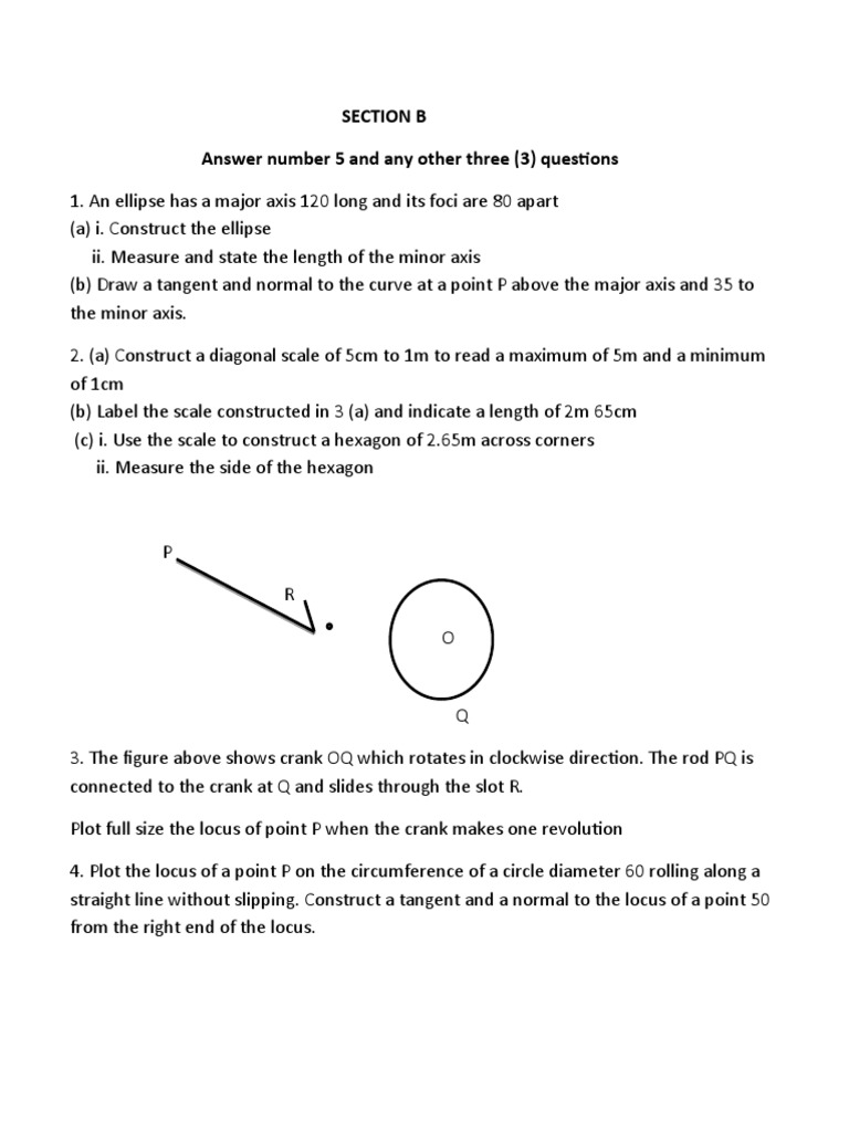 Tech DRWG SS3 Mock 2021 Answers | PDF | Ellipse | Geometry