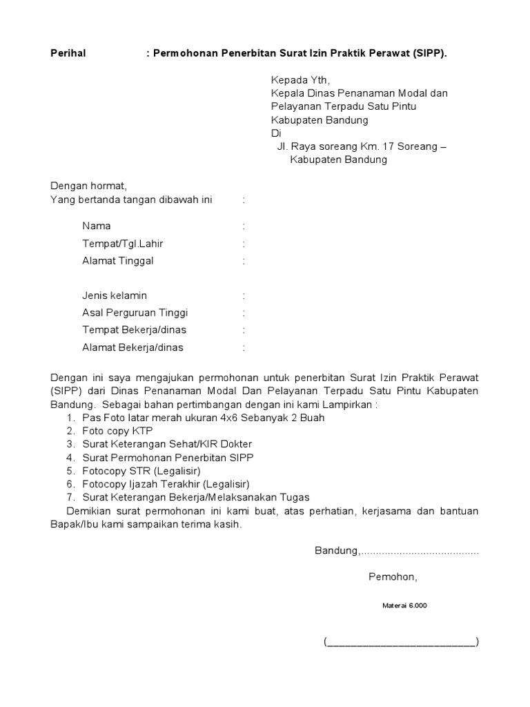 Format Pengajuan SIPP | PDF | Bisnis | Hukum