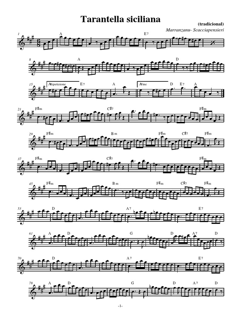 Tarantella Siciliana Spartito | PDF