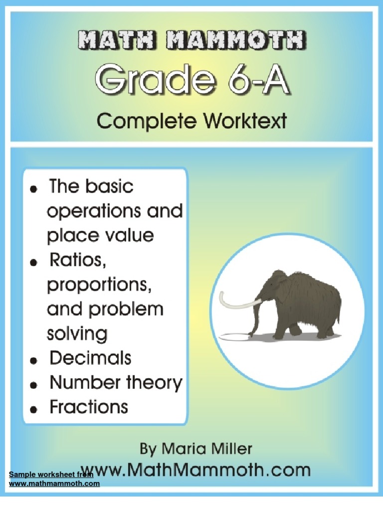 Math Mammoth Grade6A Samples | PDF | Fraction (Mathematics) | Ratio