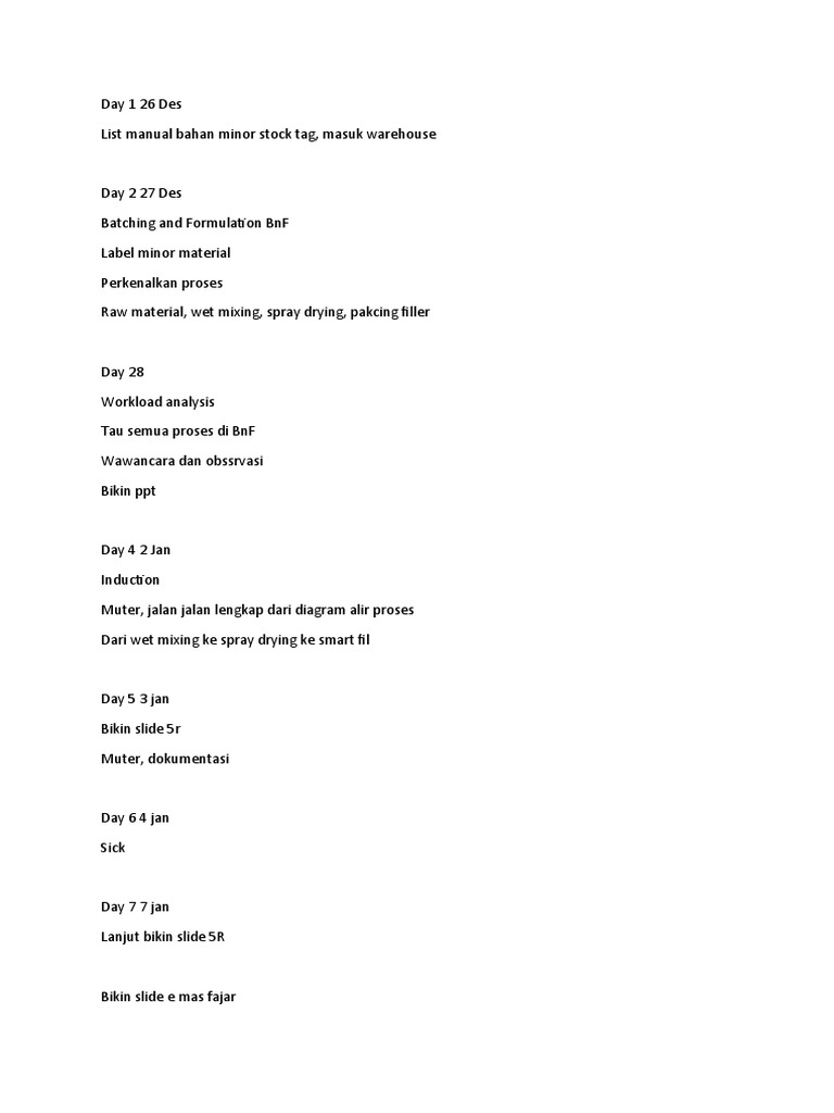 Timeline Magang | PDF