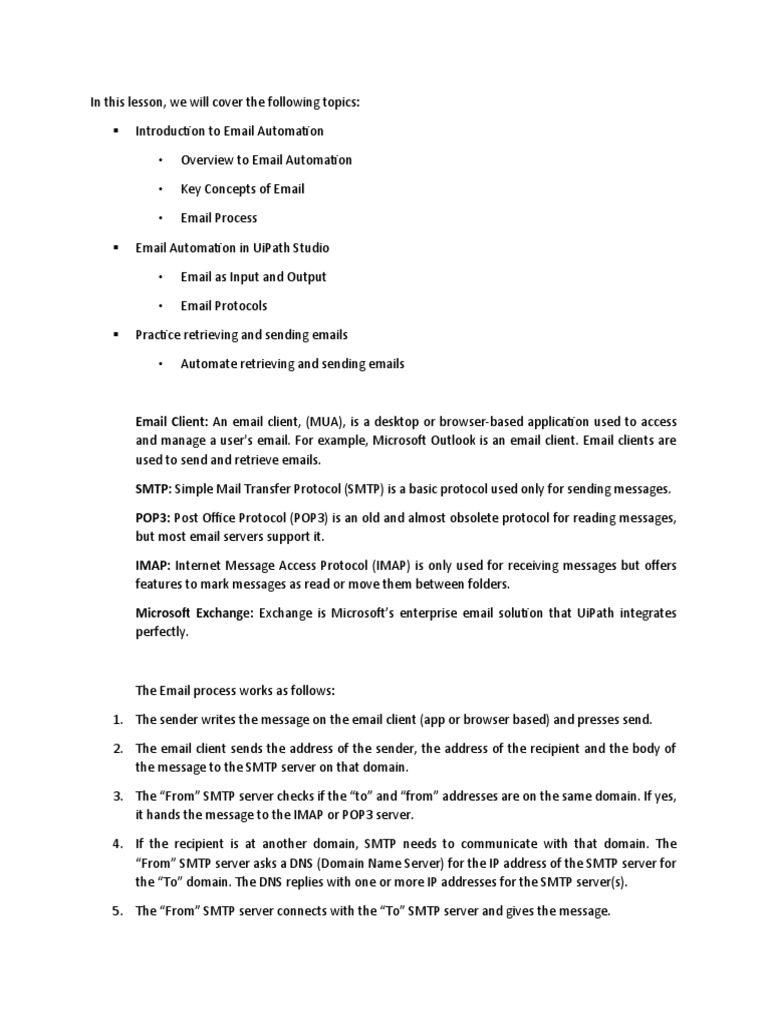 E-Mail - Automation | PDF | Microsoft Outlook | Network Protocols