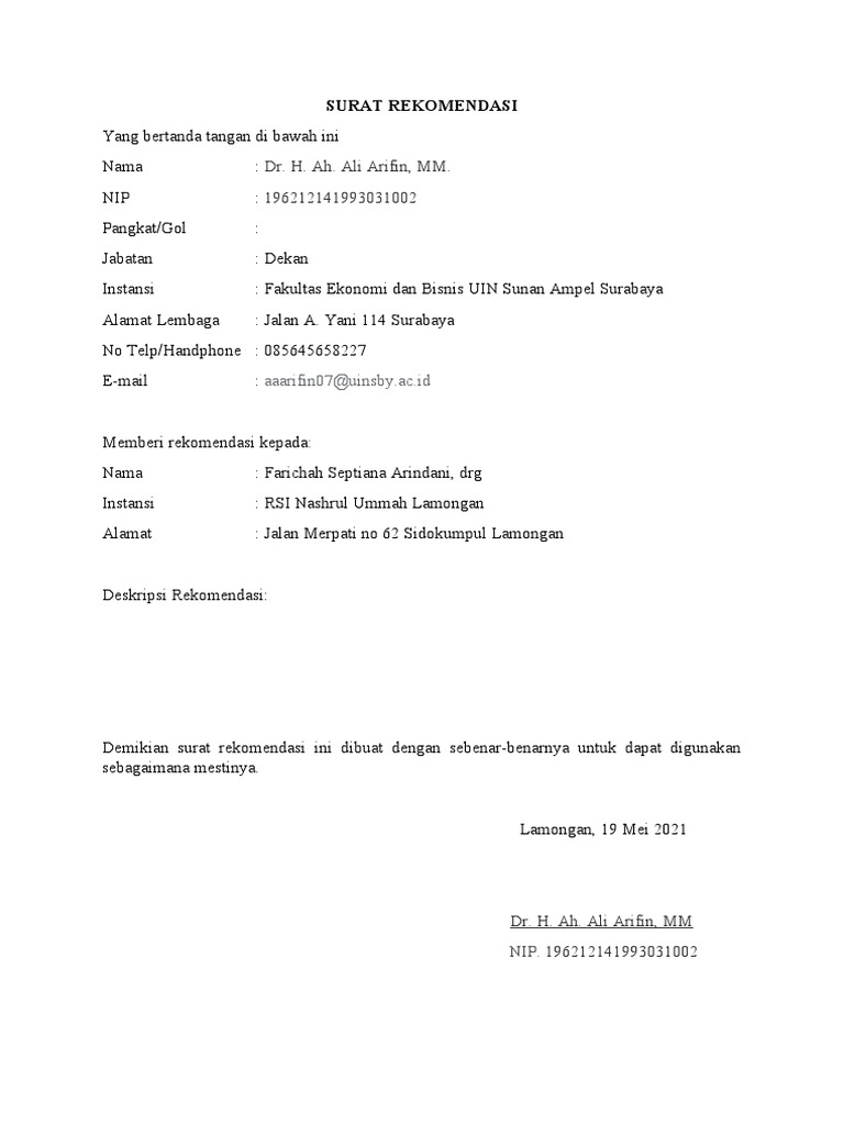 Rekomendasi LPDP Dekan Febi | PDF | Pengembangan Diri