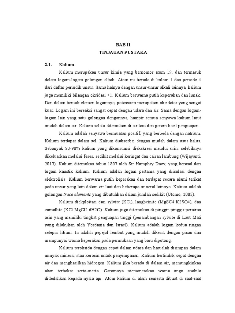 Manfaat dan Sifat Kalium serta KNO3 | PDF