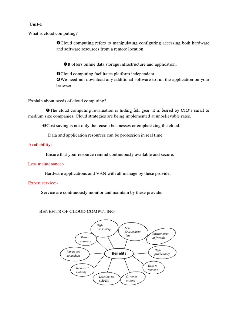 Unit-1: Availability | PDF | Virtualization | Cloud Computing