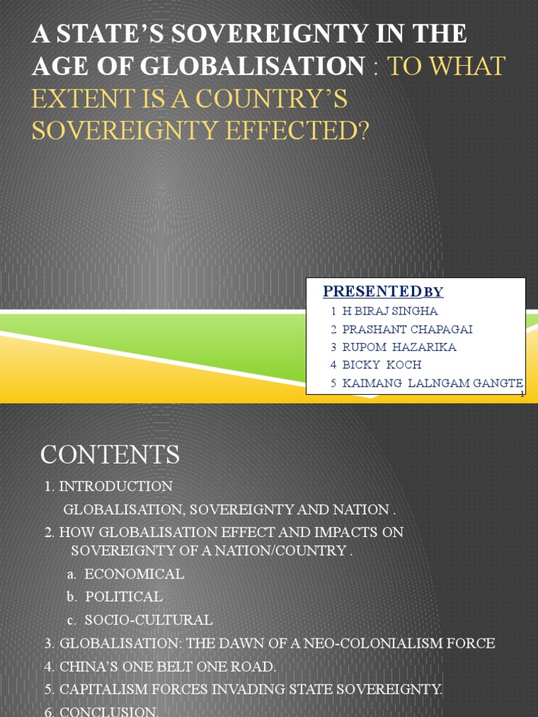 Sovereignty in the Age of Globalization | PDF | Globalization | Colonialism