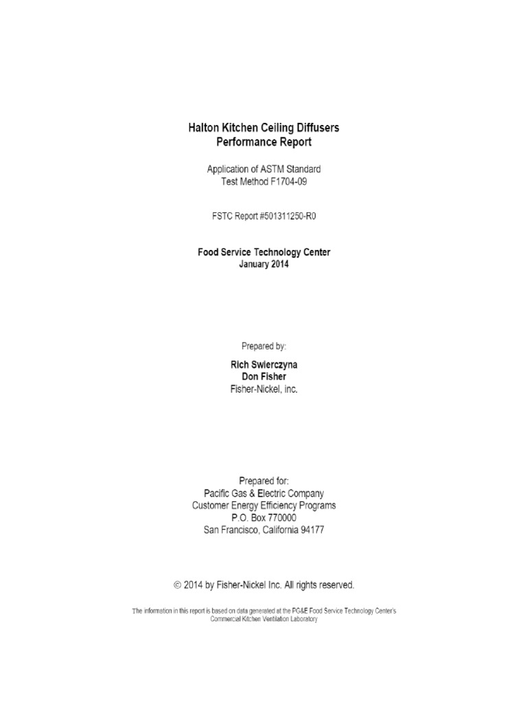 Ceiling Diffusers Test Report | PDF