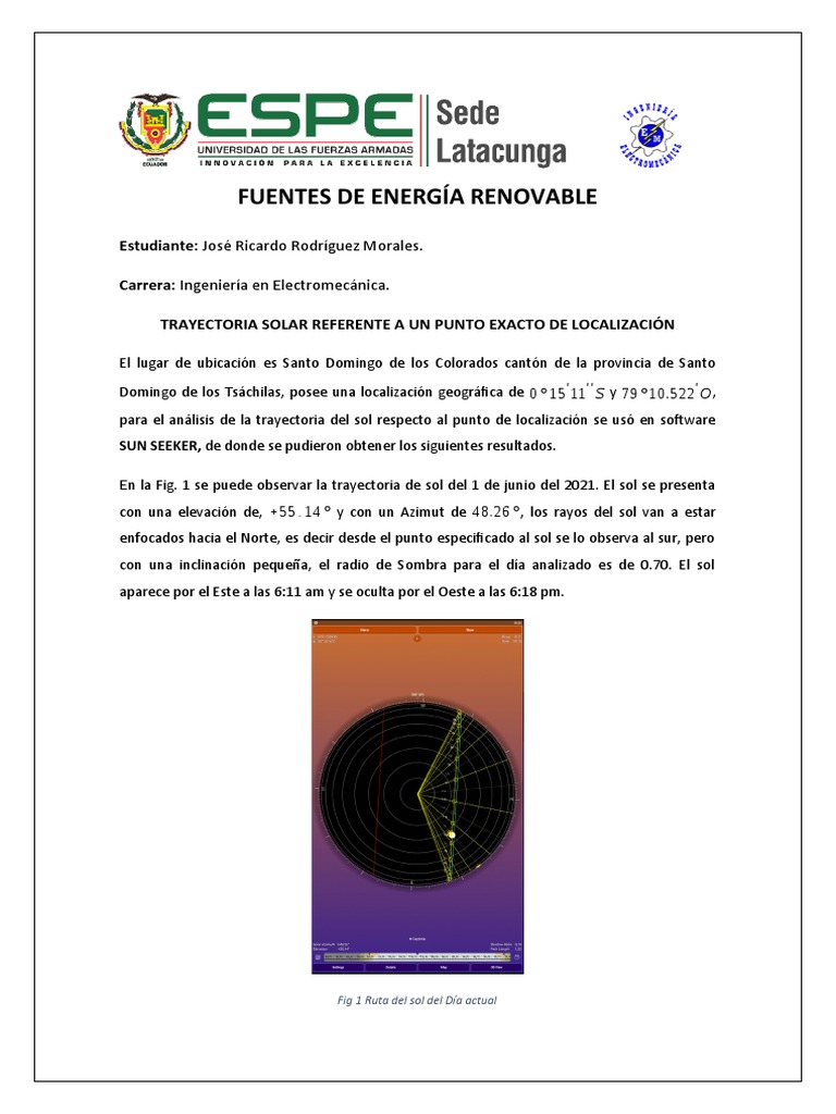 Trayectoria Solar en Santo Domingo | PDF | Ecuador | Dom