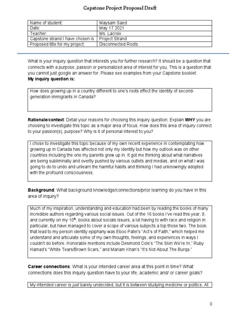q3 Edited - Capstone Project Proposal - Maysam Saed 1 | PDF | Social ...