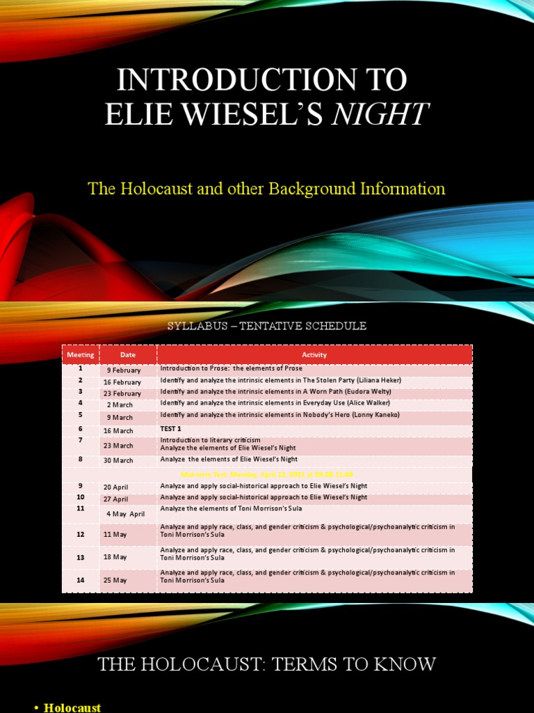 Introduction To Elie Wiesels Night - D | PDF | Nazi Germany ...