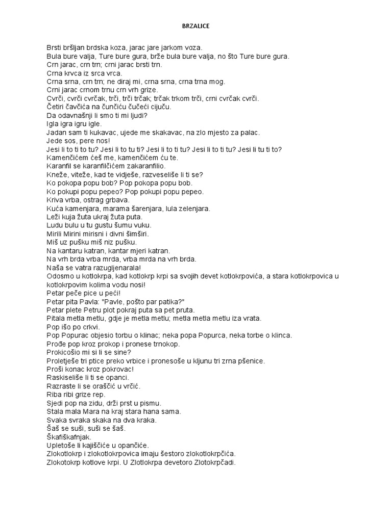 Brzalice | PDF
