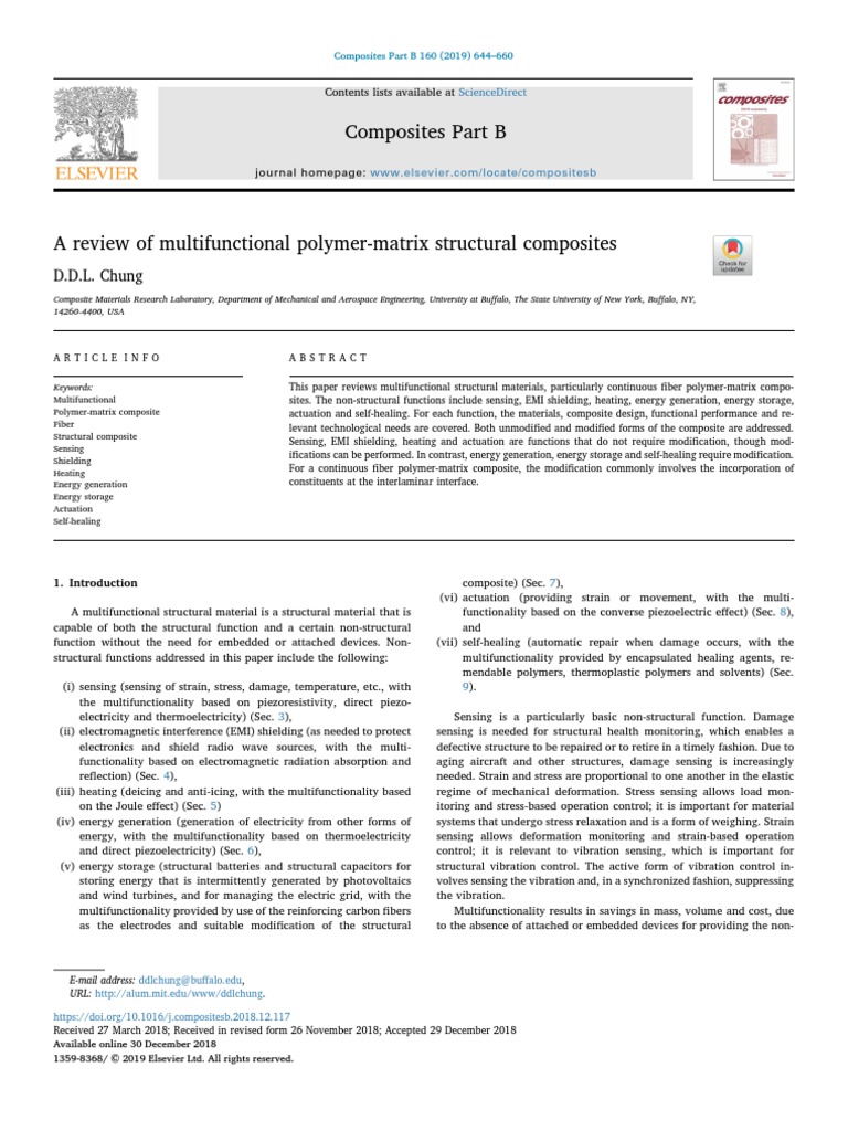 A Review of Multifunctional Polymer-Matrix Structural Composites | PDF ...