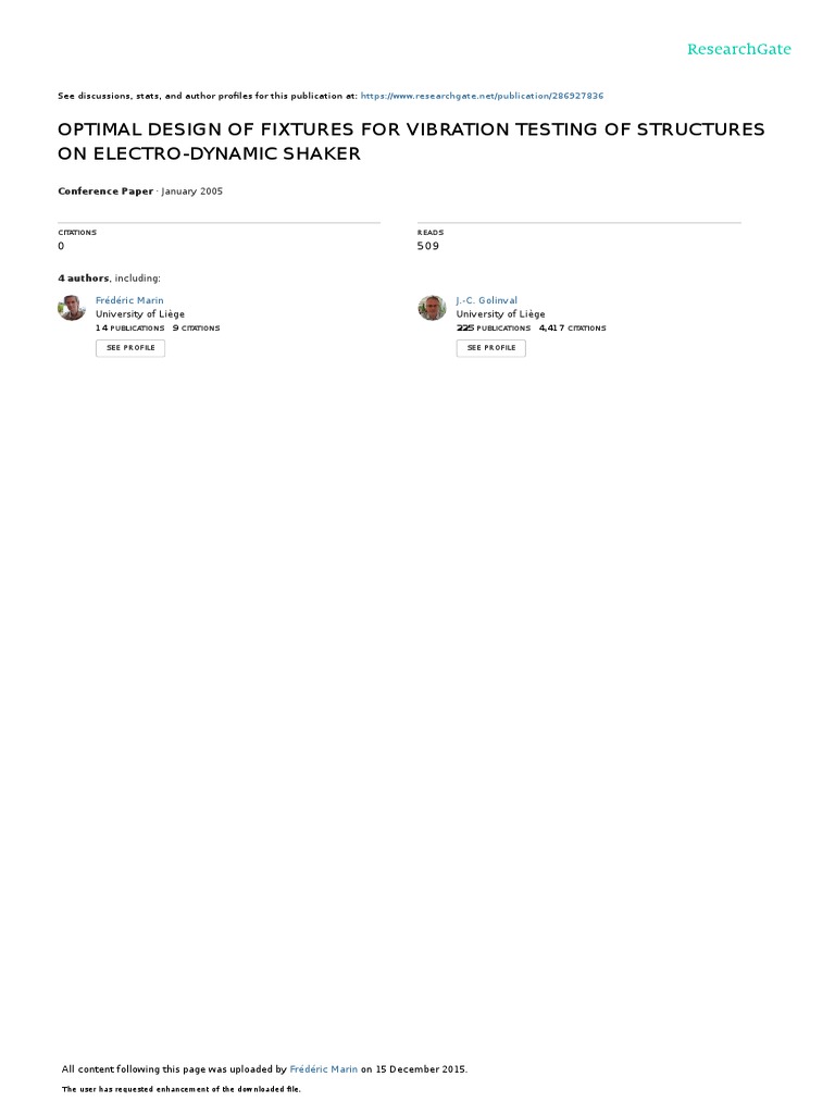 Vibration Fixture Design Guide | PDF | Mathematical Optimization ...