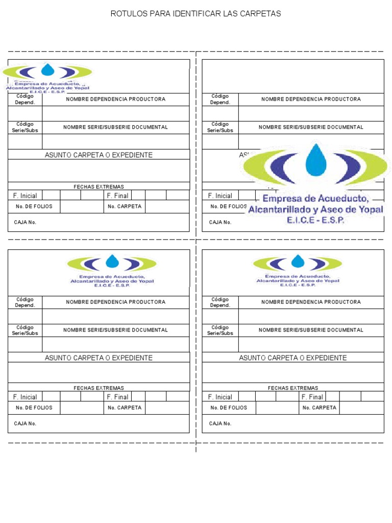 Rotulos Carpetas en Word | PDF