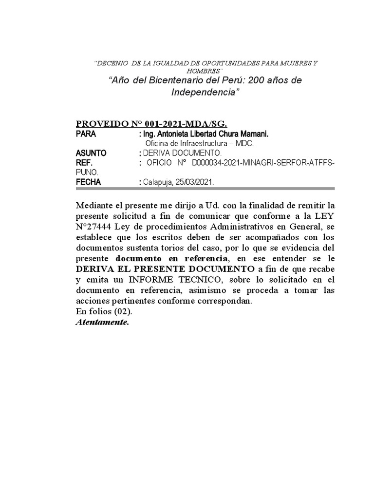 Proveido N°01 | PDF