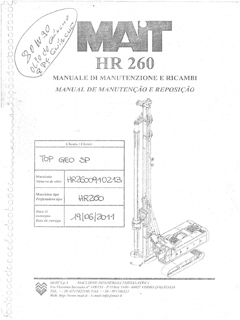 Perfuratriz MAIT HR 260 | PDF