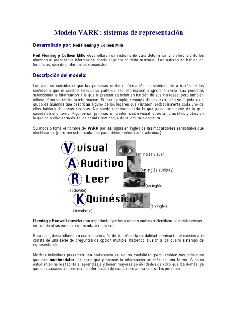 Modelo VARK | PDF | Memoria | Aprendizaje