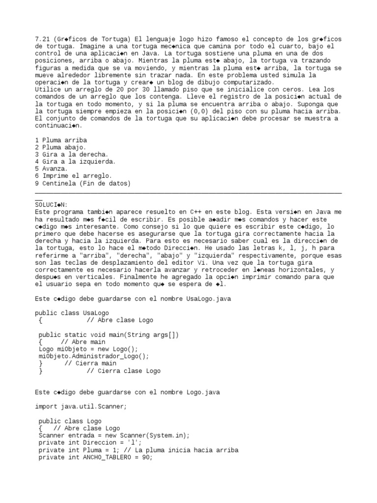 7.21 (Gráficos de Tortuga) | PDF | Java (lenguaje de programación ...