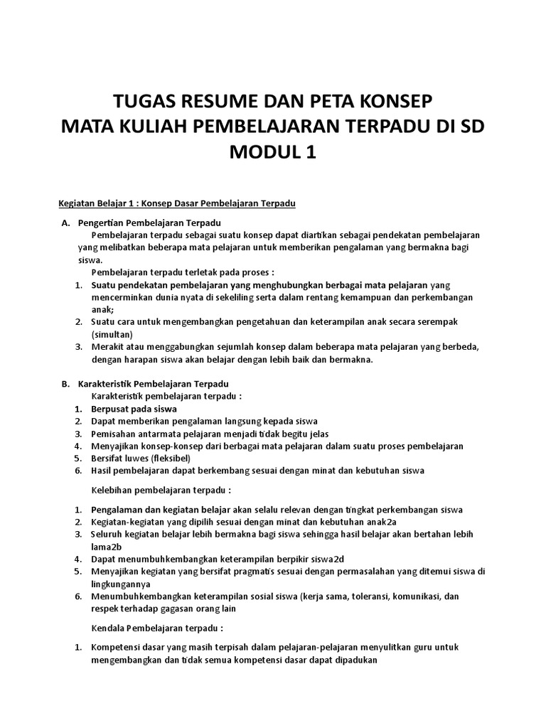 Resume Peta Konsep Modul 1 | PDF Resume Peta Konsep Modul 1 | PDF