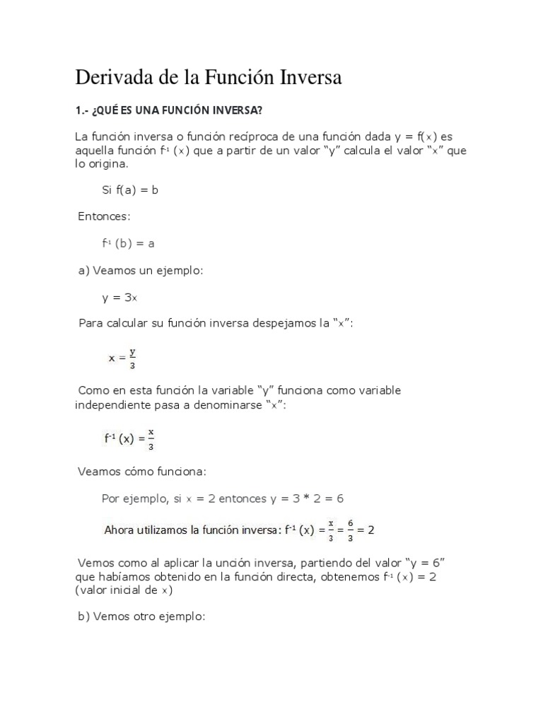 Derivada de La Función Inversa | PDF