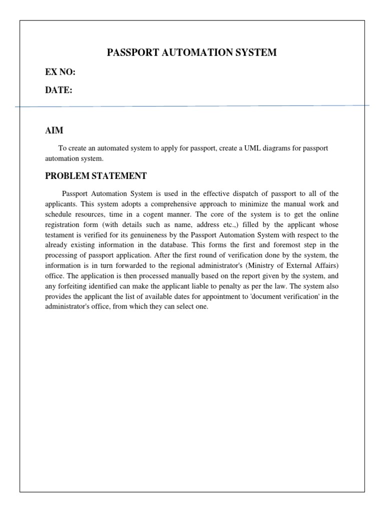 Passport Automation System | PDF | Use Case | System