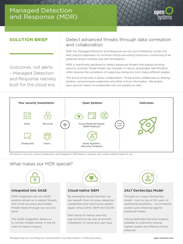 Managed Detection and Response (MDR) : Solution Brief | PDF | Cloud ...