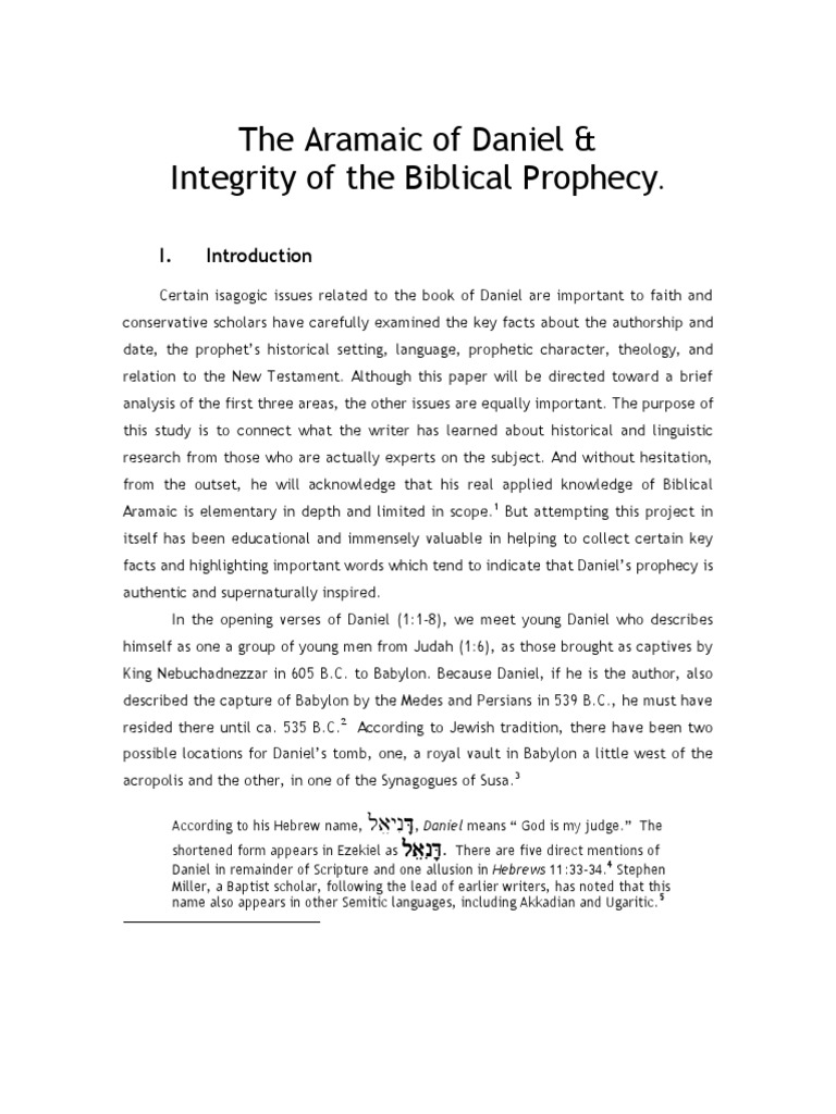 The Aramaic of Daniel and Integrity of T | PDF | Daniel (Biblical ...
