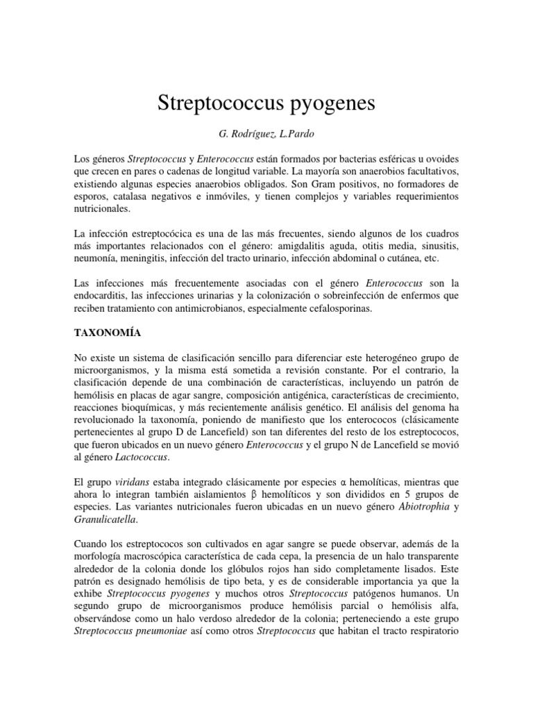 Streptococcus Pyogenes | PDF | Estreptococo | Penicilina