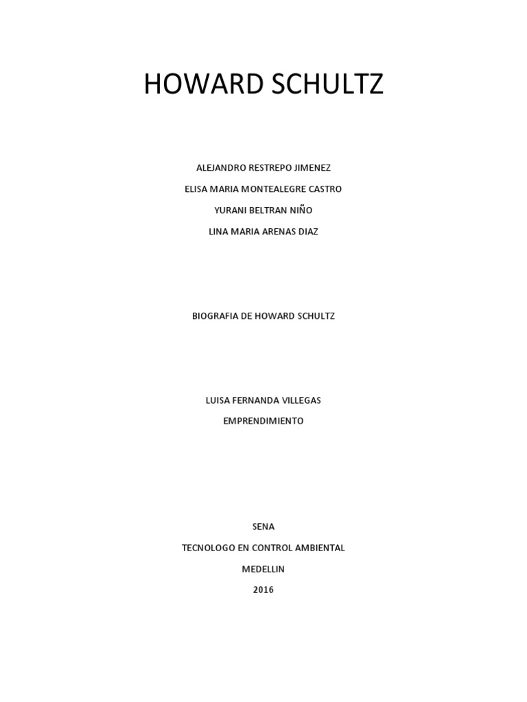 Howard Schultz Trabajo Sena | PDF | Starbucks | café