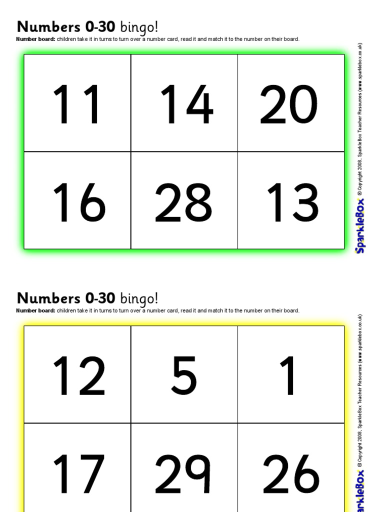Bingo 0 Al 30 | PDF | Leisure Activities | Gambling Games