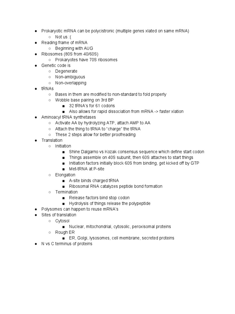 Prokary and Eukaryotic Translation | PDF