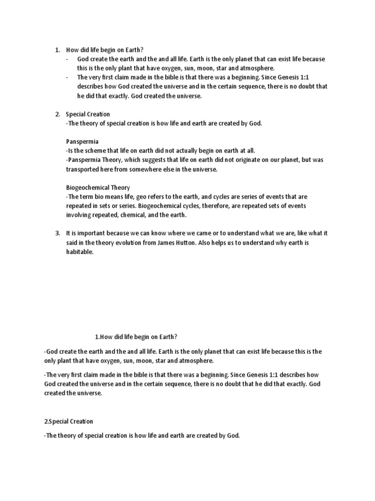 How Did Life Begin On Earth | PDF | Planetary Habitability | Life