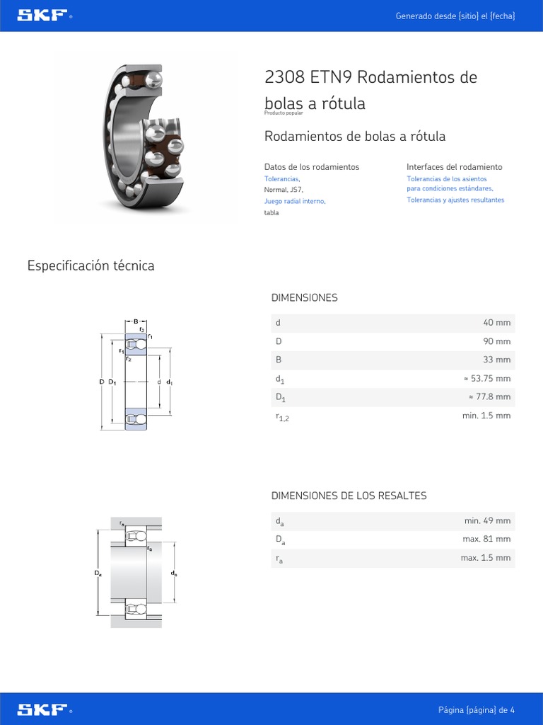 2308 ETN9 Rodamientos de Bolas A Rótula - 20210531 | PDF