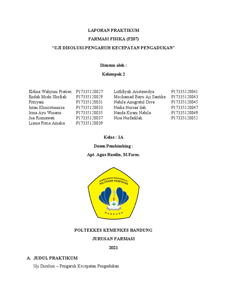 Laporan Uji Disolusi | PDF