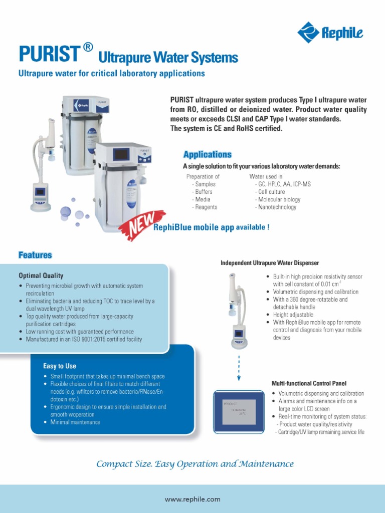 Ultrapure Water Systems PURIST | PDF