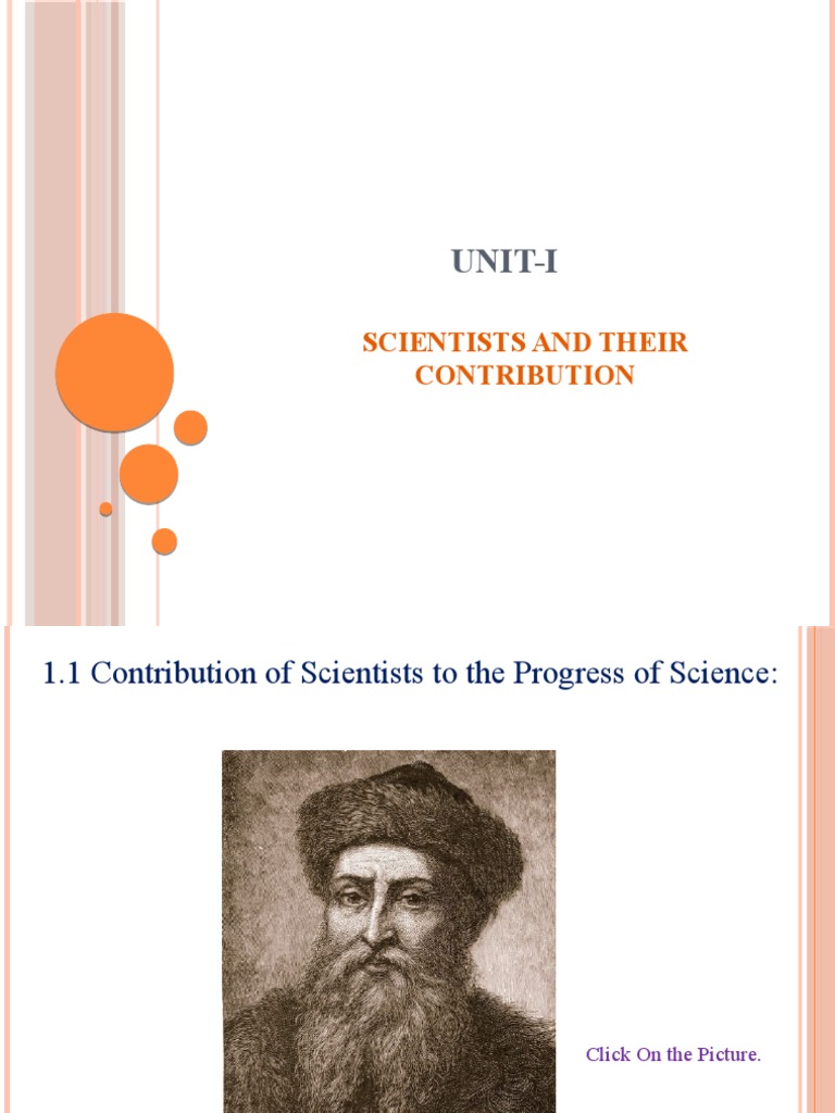 Unit-I: Scientists and Their Contribution | PDF | Microorganism | Biology