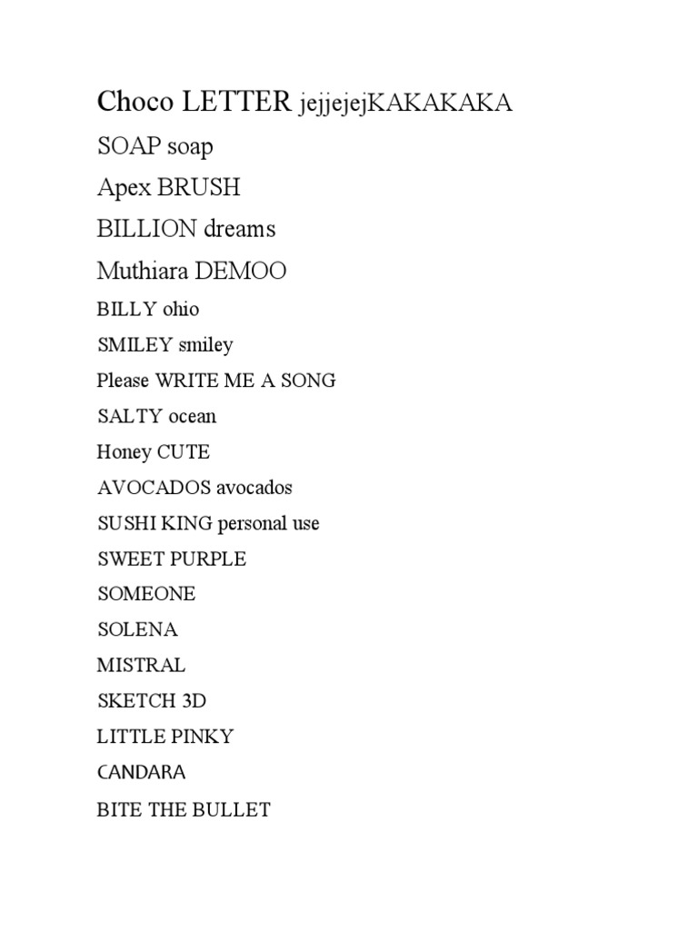 Choco LETTER jejjejejKAKAKAKA and more font samples | PDF