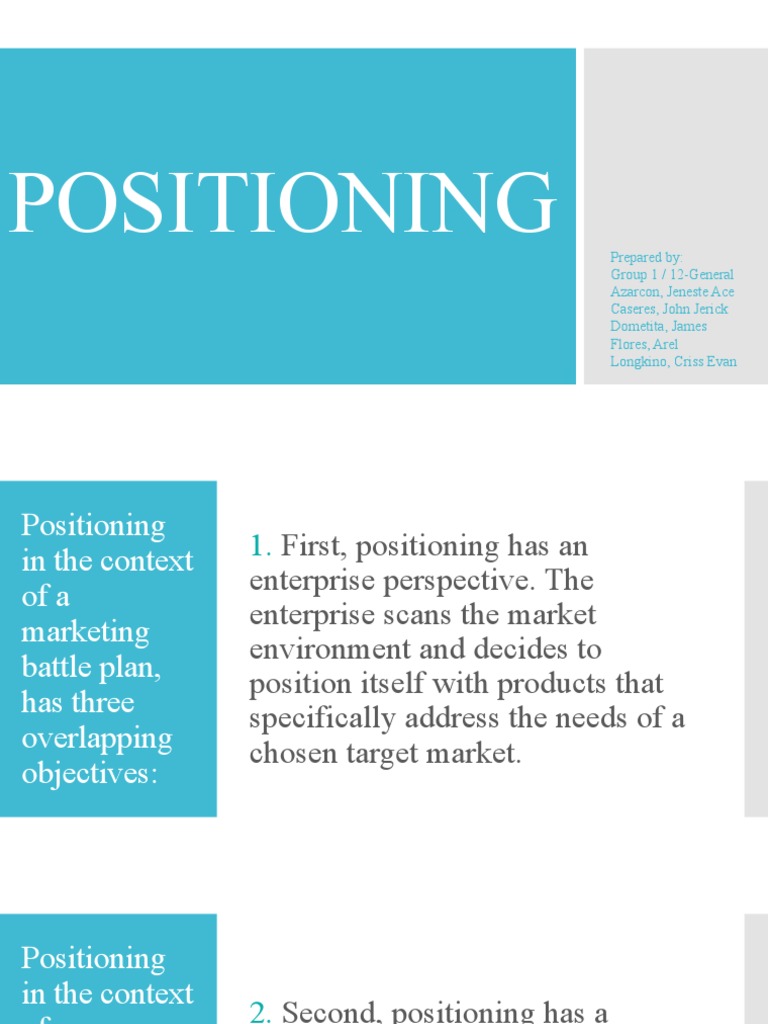 Positioning | PDF | Brand | Marketing
