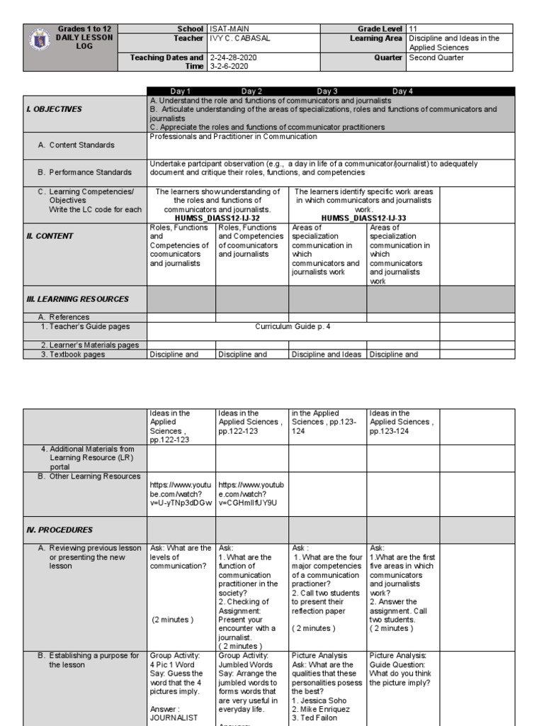 DLP DIASS Week H - Professionals and Practitioners in Communication 3-2 ... DLP DIASS Week H - Professionals and Practitioners in Communication 3-2 ...