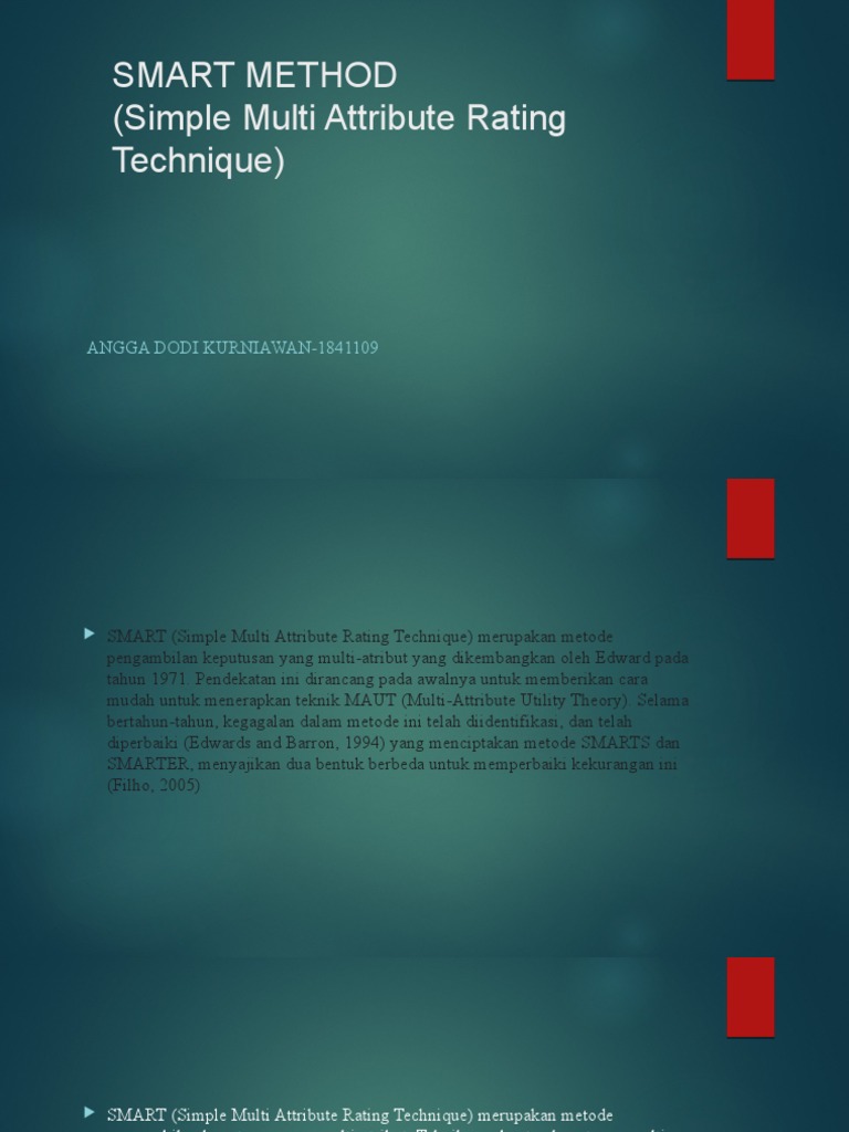 Metode SMART dalam Pengambilan Keputusan | PDF