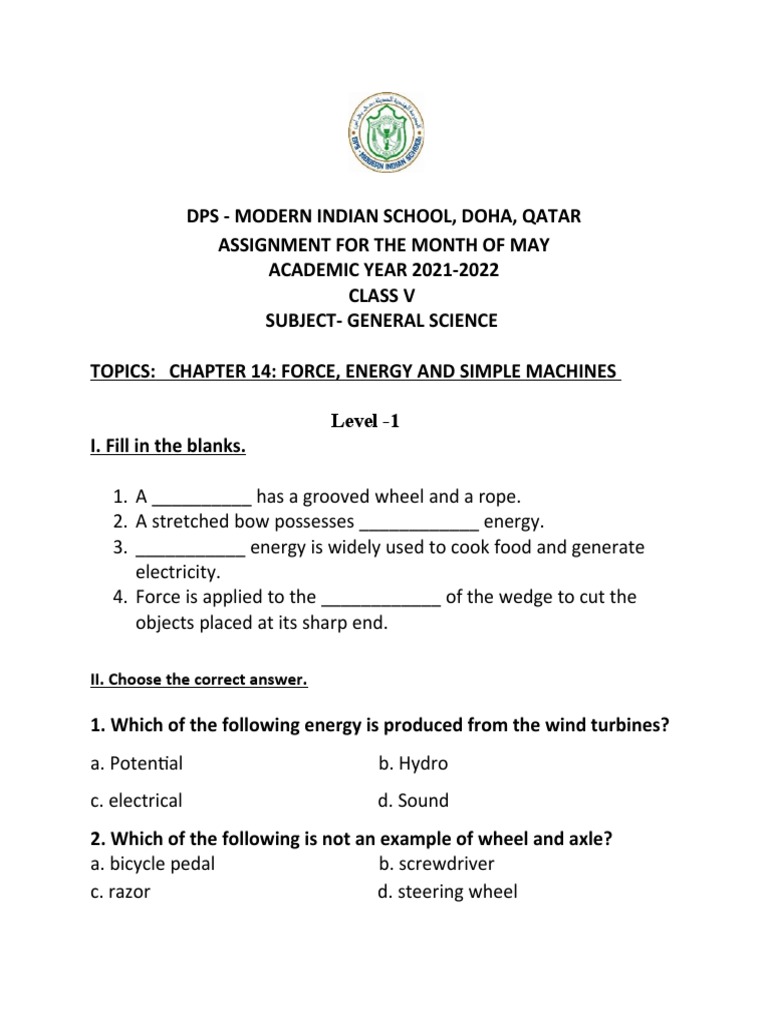 Force, Energy and Simple Machines | PDF | Lever | Machines