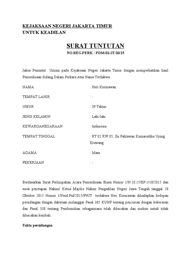 Surat Tuntutan | PDF