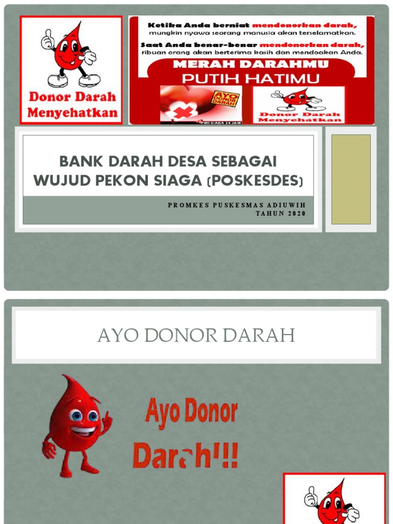 Bank Darah Desa: Donor Darah Sukarela | PDF