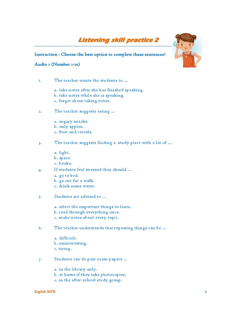Listening Skills Practice 2 Questions | PDF