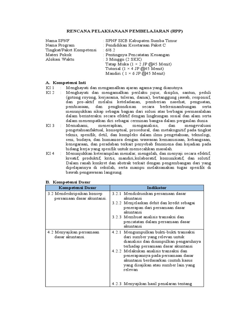 RPP 2 Ekonomi Paket C | PDF | Bisnis | Pengelolaan Keuangan & Uang