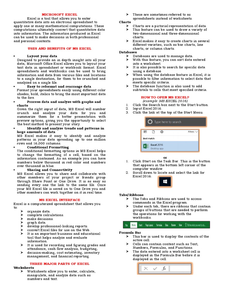 MS Excel Interface | PDF | Microsoft Excel | Spreadsheet