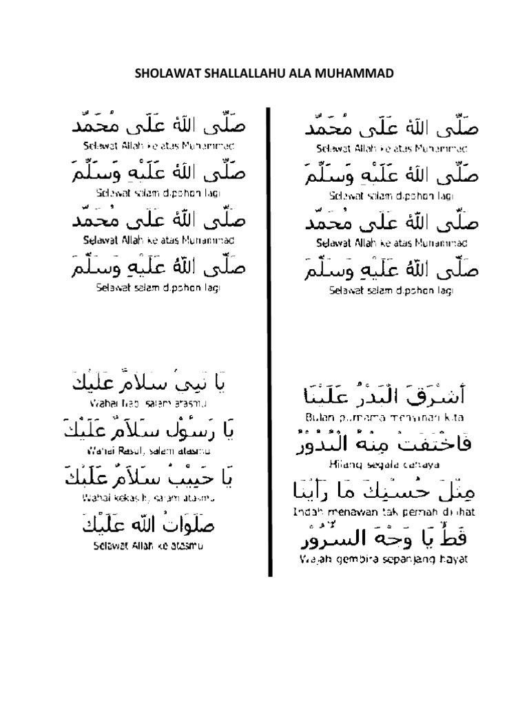 Sholawat Shallallahu Ala Muhammad | PDF